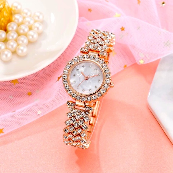 Accessories | New Womens Rose Gold Tone Sparkling Watch | Poshmark